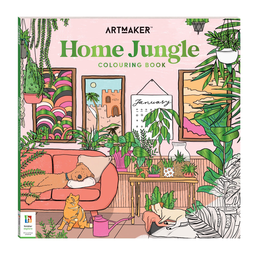 Art Maker Home Jungle Colouring Book – Happily