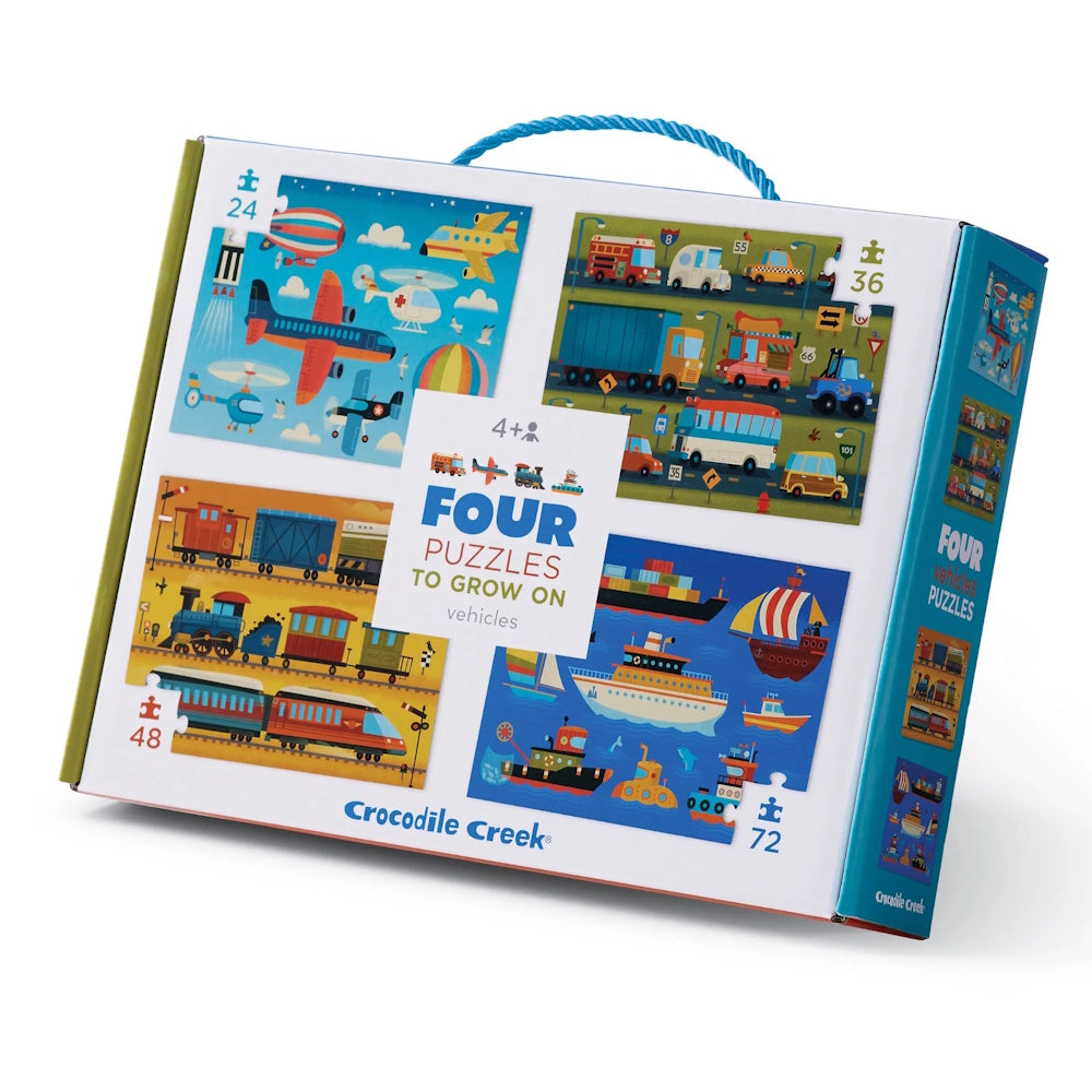 Crocodile Creek 4 Puzzles - Vehicles – Happily