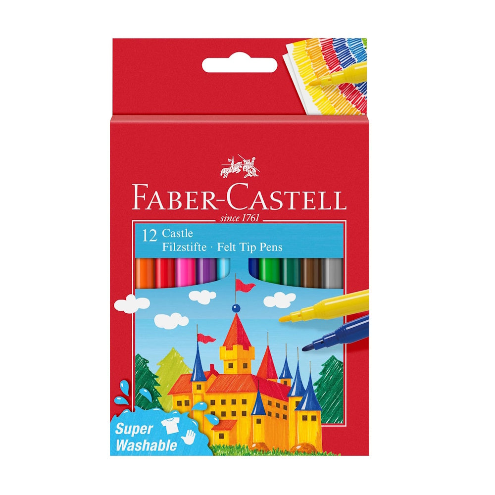 Faber-Castell Fibre-Tip Pen Castle Box of 12 – Happily - For Happy Minds