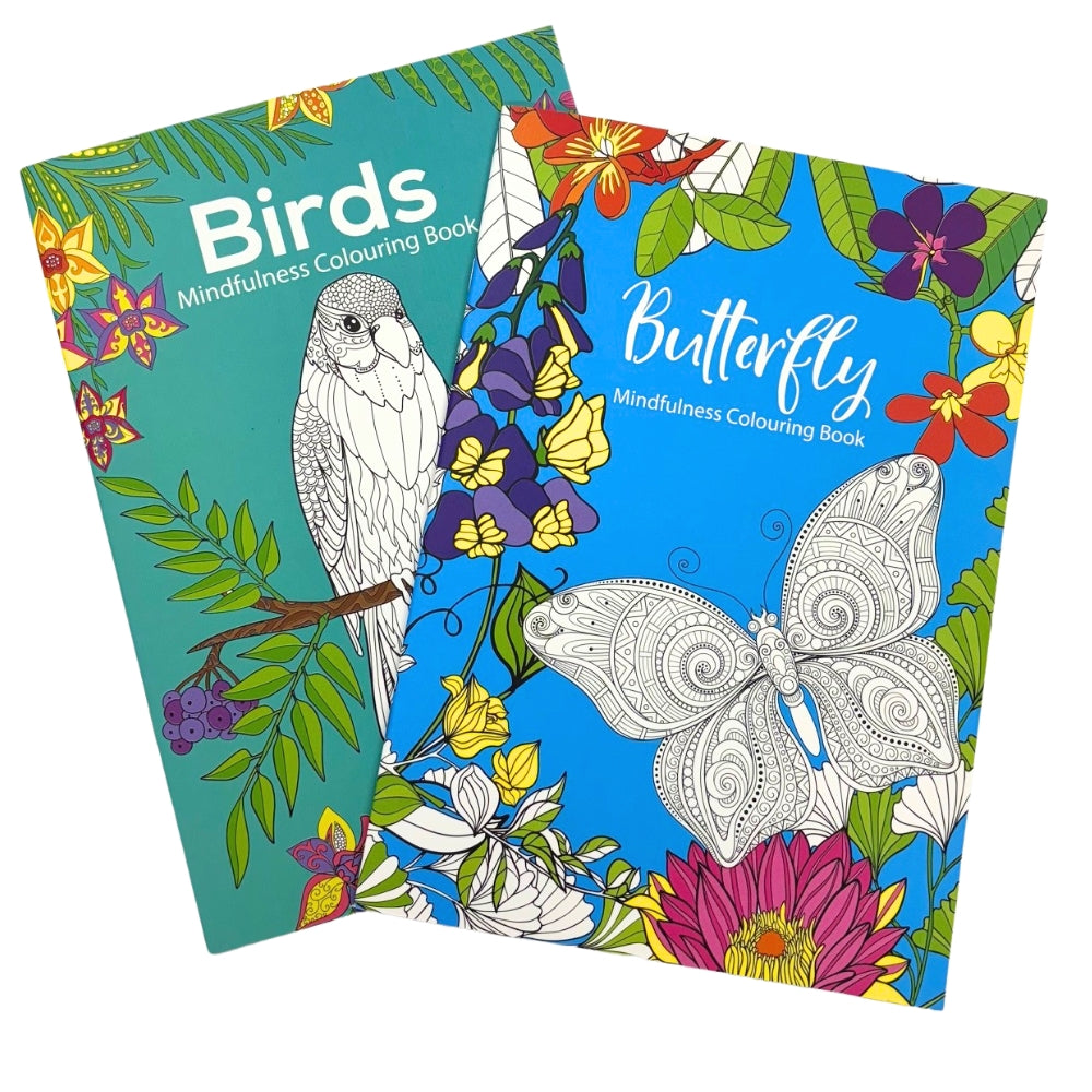 Mindfulness Colouring Book - Birds or Butterflies – Happily - For Happy ...